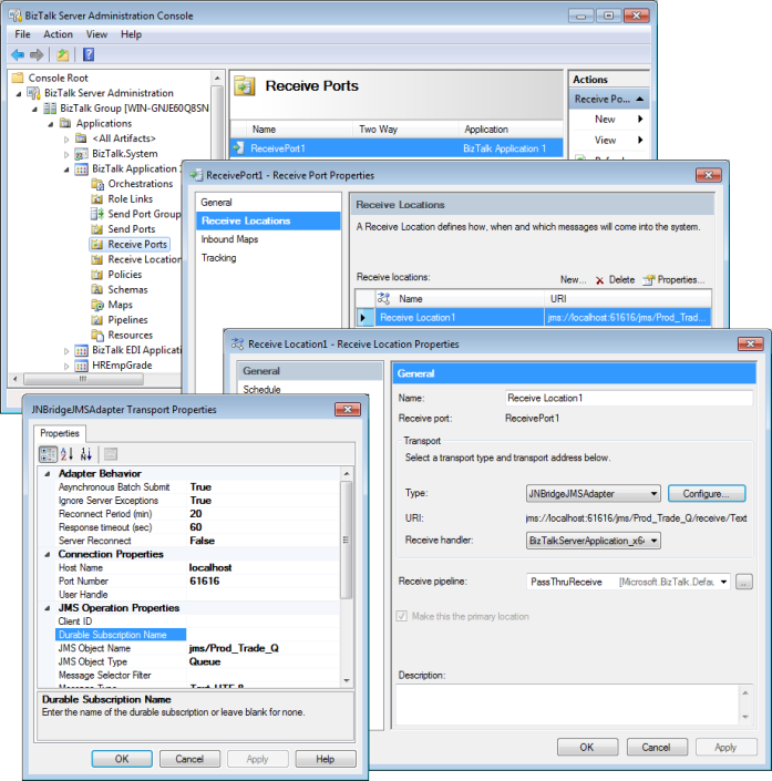 How JMS Adapter for BizTalk Works: Send and receive messages